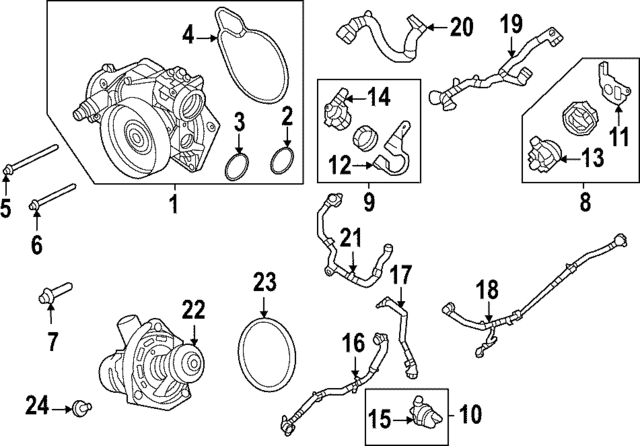 Land Rover Water Pump Assembly LR158234 - Euro Parts Giant