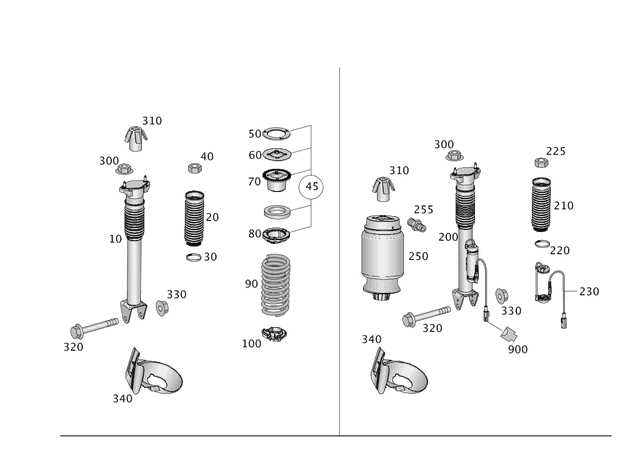 Genuine Mercedes Shock Absorber 1663201130 - Euro Parts Giant